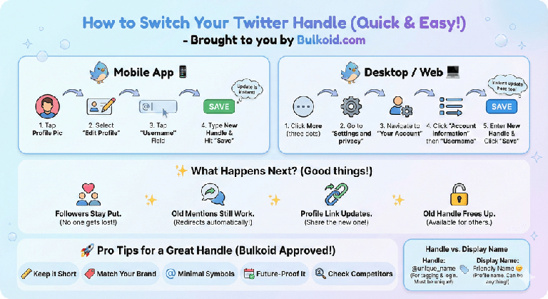 A Quick Guide on How to Change Twitter Handle - Bulkoid Blog