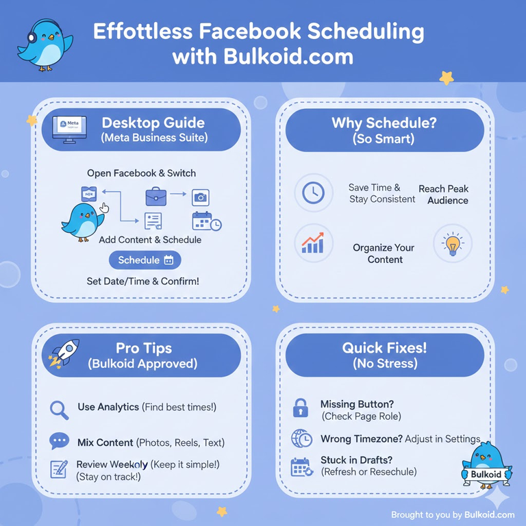 The Easiest Way to Schedule Facebook Posts - Bulkoid Blog